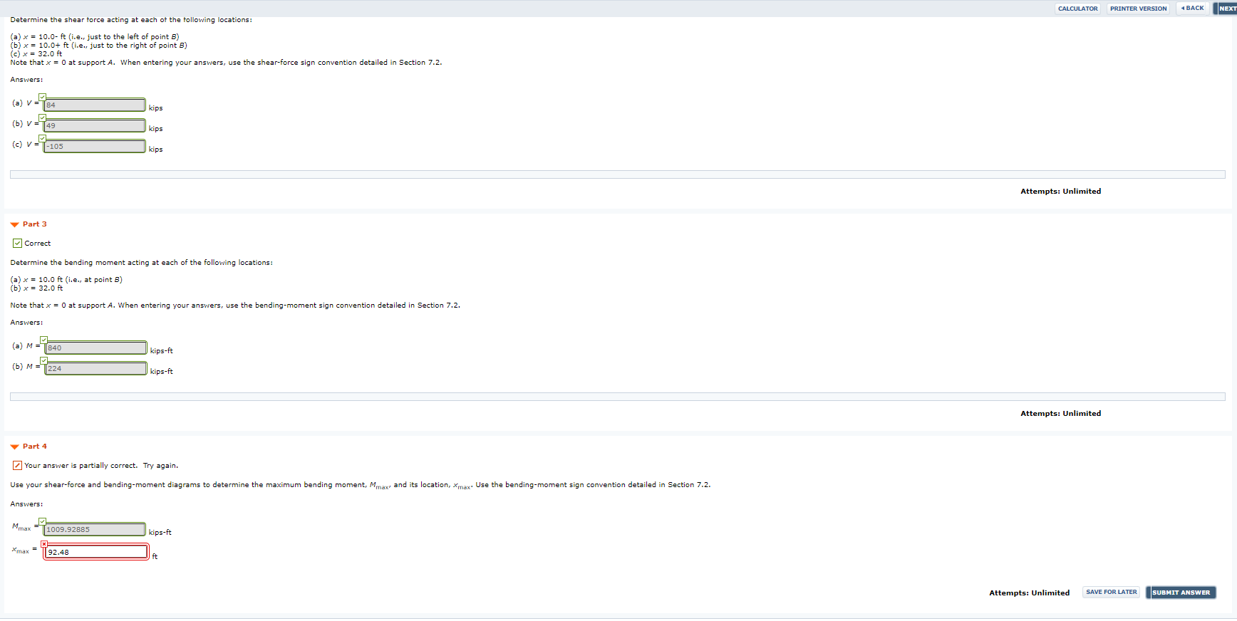 Solved CALCULATOR PRINTER VERSION 4 BACK Chapter 7, Reserve | Chegg.com