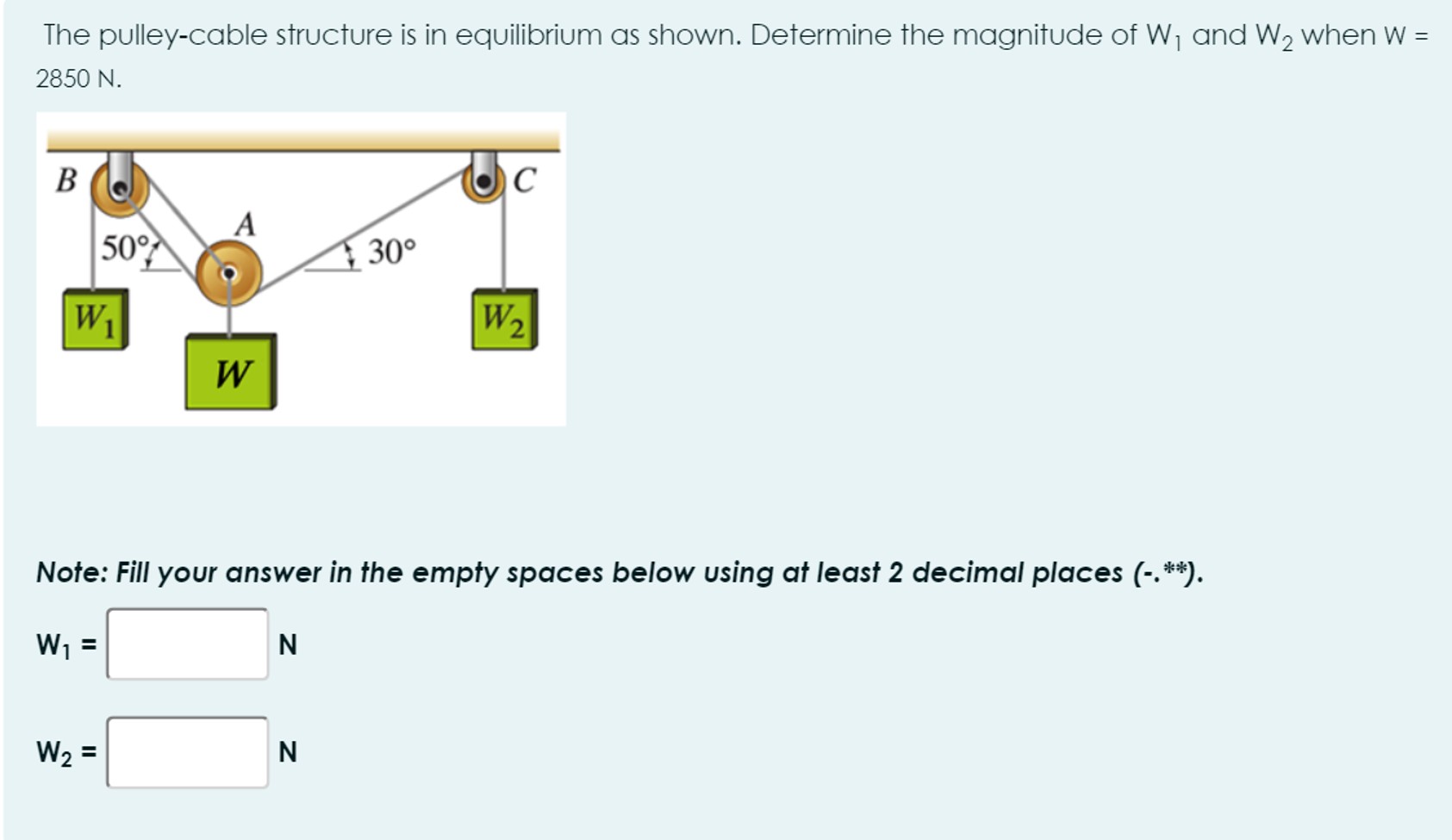 Solved The pulley-cable structure is in equilibrium as | Chegg.com