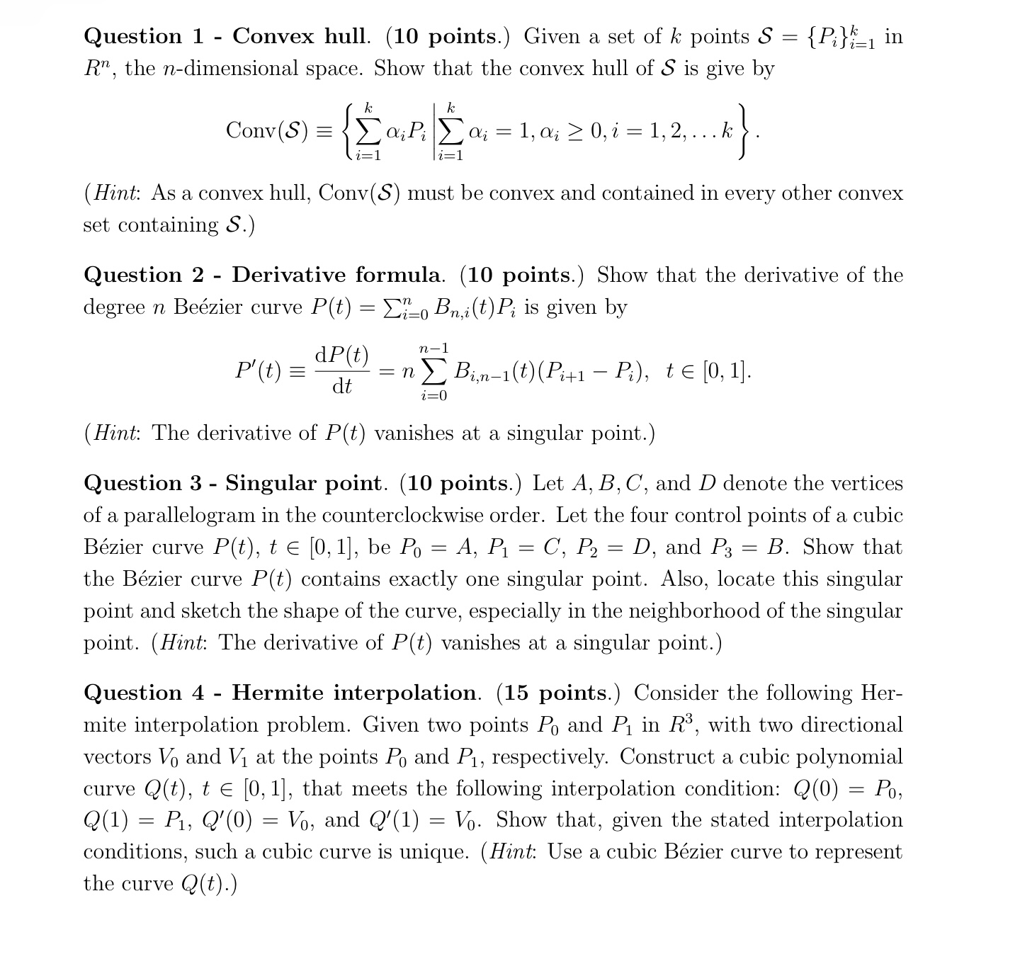 Solved Question 1 - Convex hull. (10 points.) Given a set of | Chegg.com