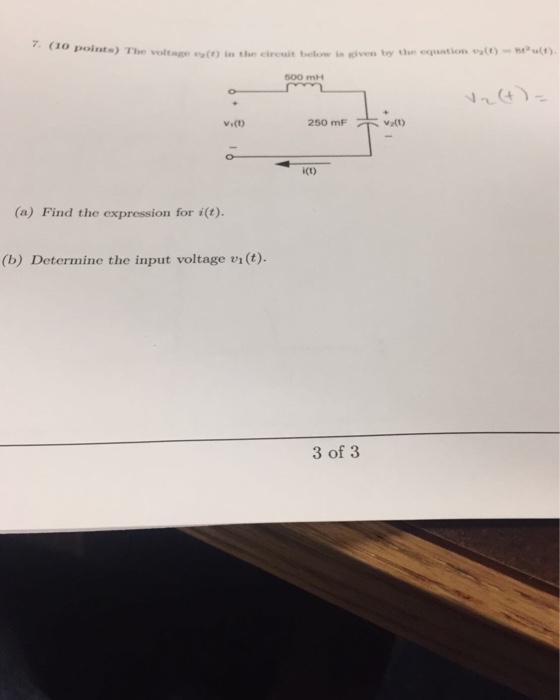 Solved The voltage v_2(t) in the circuit below is given by | Chegg.com