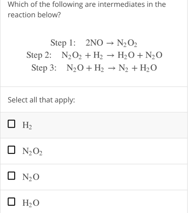 Solved Which of the following are intermediates in the | Chegg.com