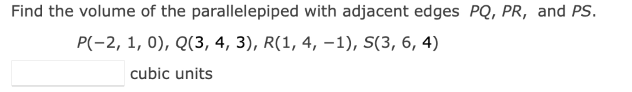 Solved Find the volume of the parallelepiped with adjacent | Chegg.com