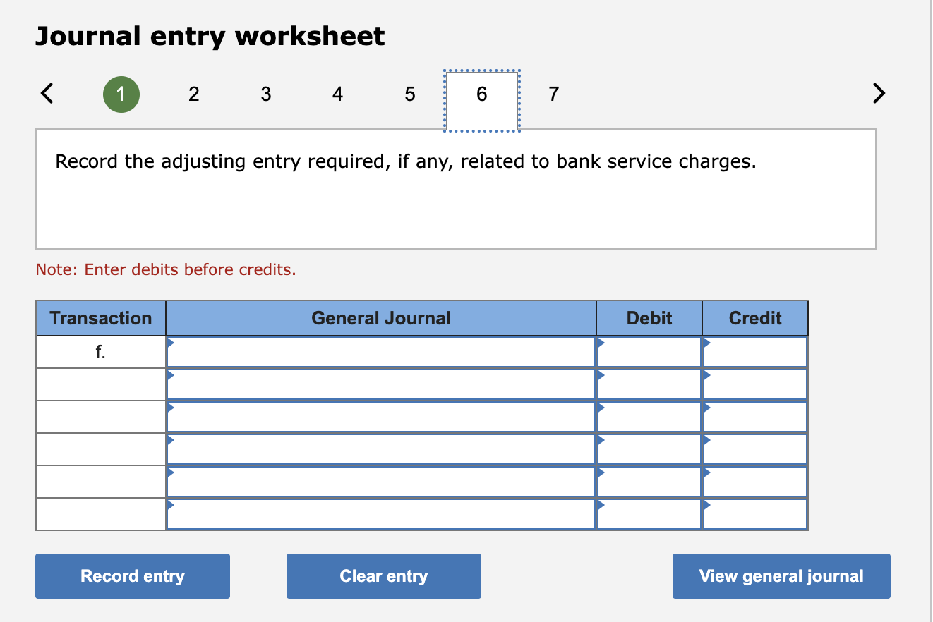 Solved Journal entry worksheet 7 Record the adjusting entry | Chegg.com
