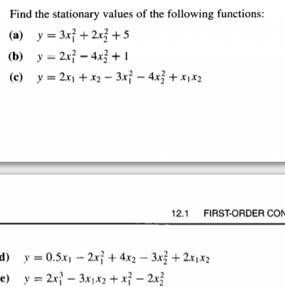 Solved Find the stationary values of the following | Chegg.com
