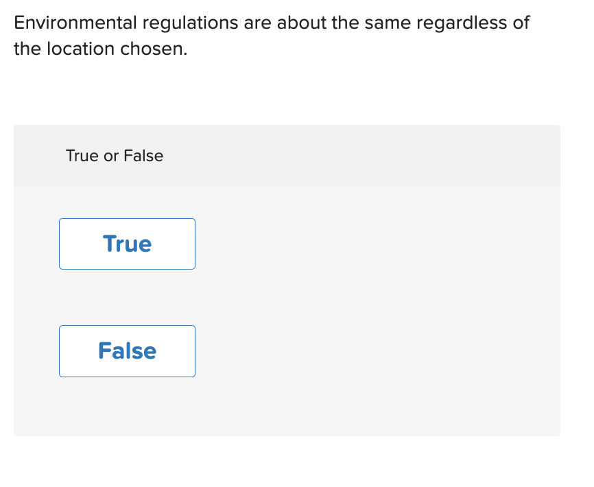 Solved Environmental regulations are about the same | Chegg.com