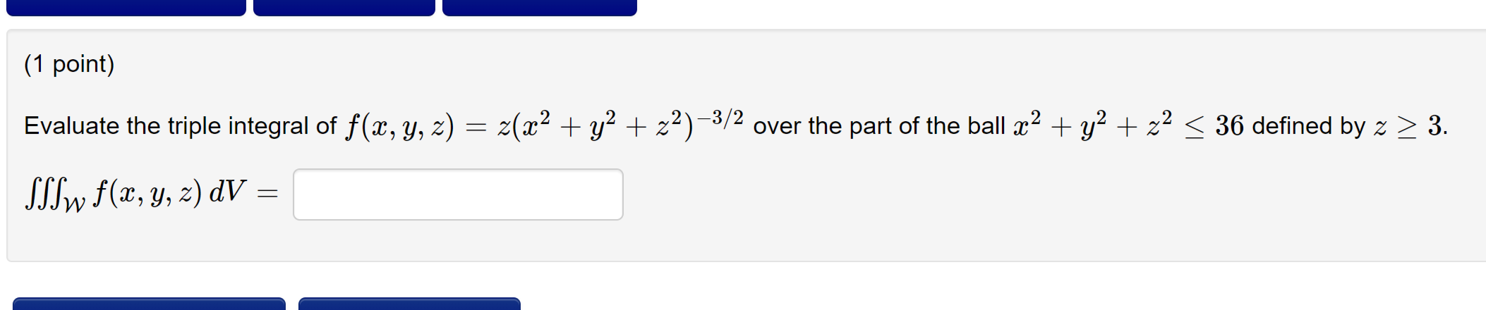 Solved Answer is NOT 9pi/2. (1 ﻿point)Evaluate the triple | Chegg.com