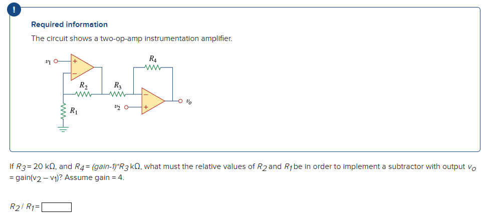 Solved Required information The circuit shows a two-op-amp | Chegg.com