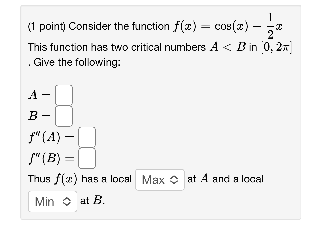 Solved (1 point) NOTE: When using interval notation in | Chegg.com