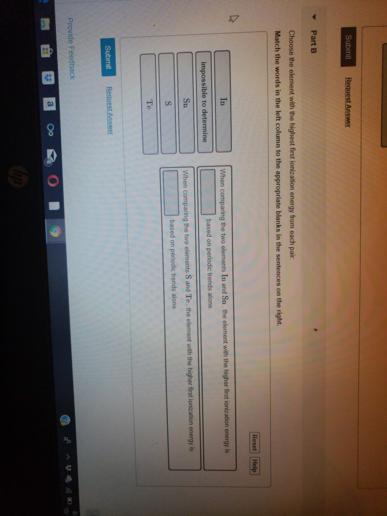 Solved Submit Part B Choose the element with the highest | Chegg.com