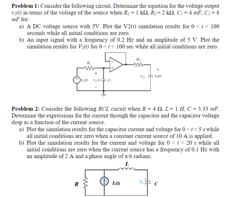 Solved Problem 1 Consider The Following Circuit Determine