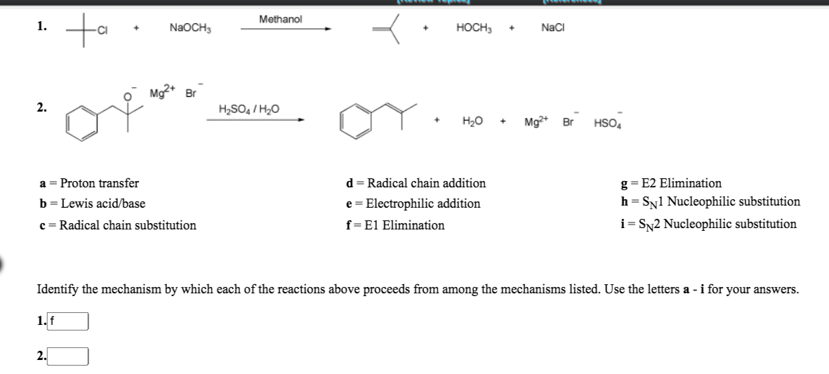 Solved Methanol 1. ta NaOCH3 HOCH3 Naci Mg? Br 2. H2SO4 / | Chegg.com