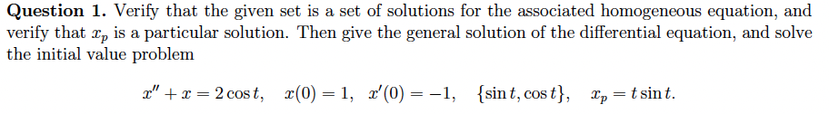 Solved Question 1. Verify that the given set is a set of | Chegg.com