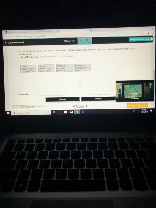 Solved Ch09 Homework on the Volcanic Eruptions topic of the | Chegg.com