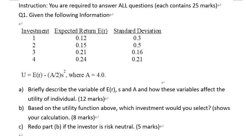 Solved Instruction: You are required to answer ALL questions | Chegg.com