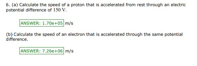 Solved 6. (a) Calculate the speed of a proton that is | Chegg.com