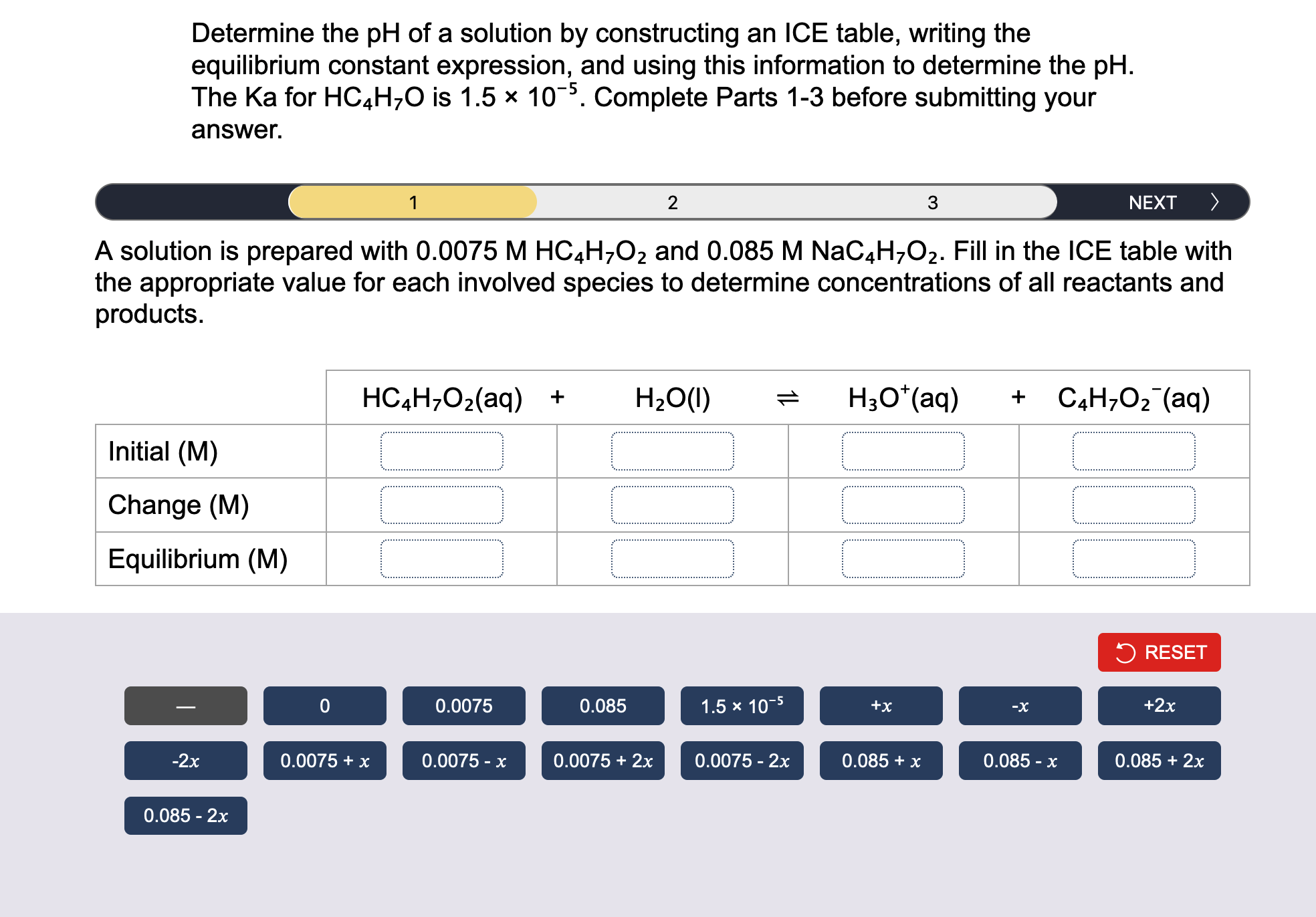 Solved Determine the pH of a solution by constructing an ICE | Chegg.com