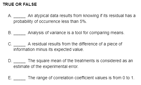 Solved A. An atypical data results from knowing if its | Chegg.com