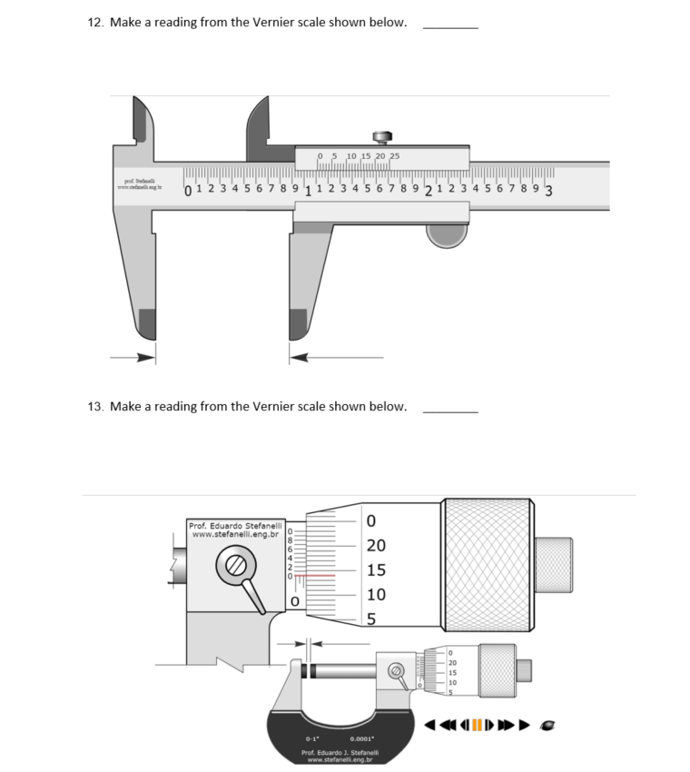 Solved 12. Make a reading from the Vernier scale shown | Chegg.com