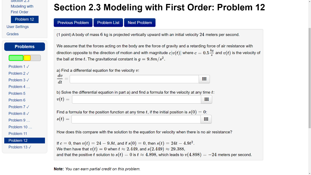 Solved Section 2 3 Modeling With First Order Section 2 3