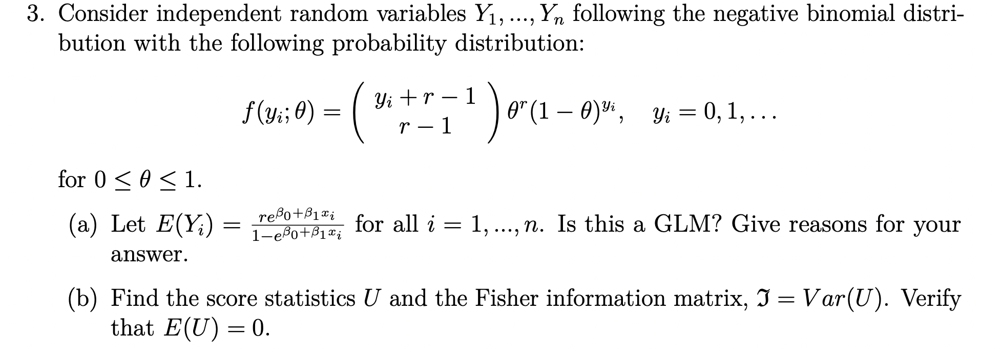 Solved 3. Consider independent random variables Y1,…,Yn | Chegg.com