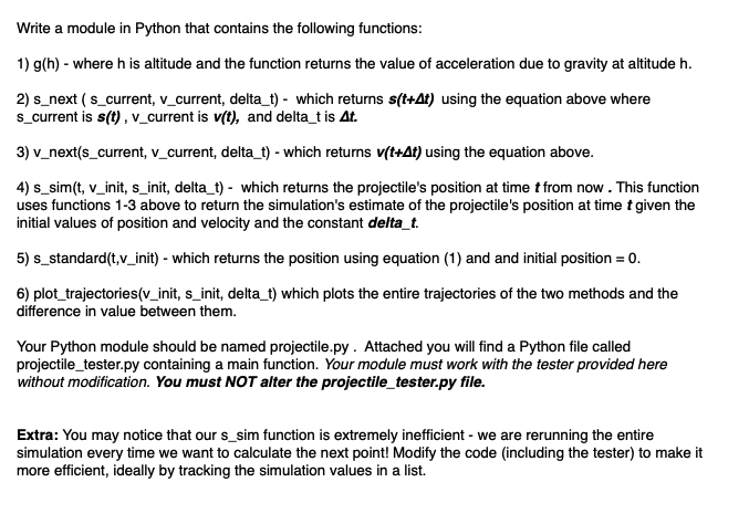 Solved Part B 1. Simulations Physics 101: When a projectile | Chegg.com