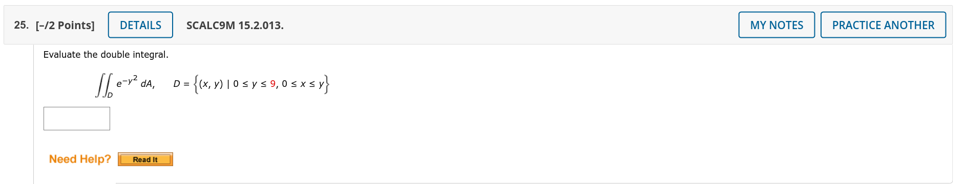 Solved [-12 Points] SCALC9M 15.2.013. Evaluate the double | Chegg.com