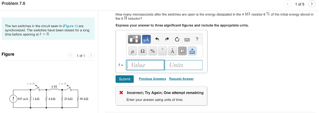 Solved Problem 7. 1 of 5 How many microseconds after the | Chegg.com