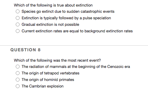 Solved Which of the following is true about extinction | Chegg.com