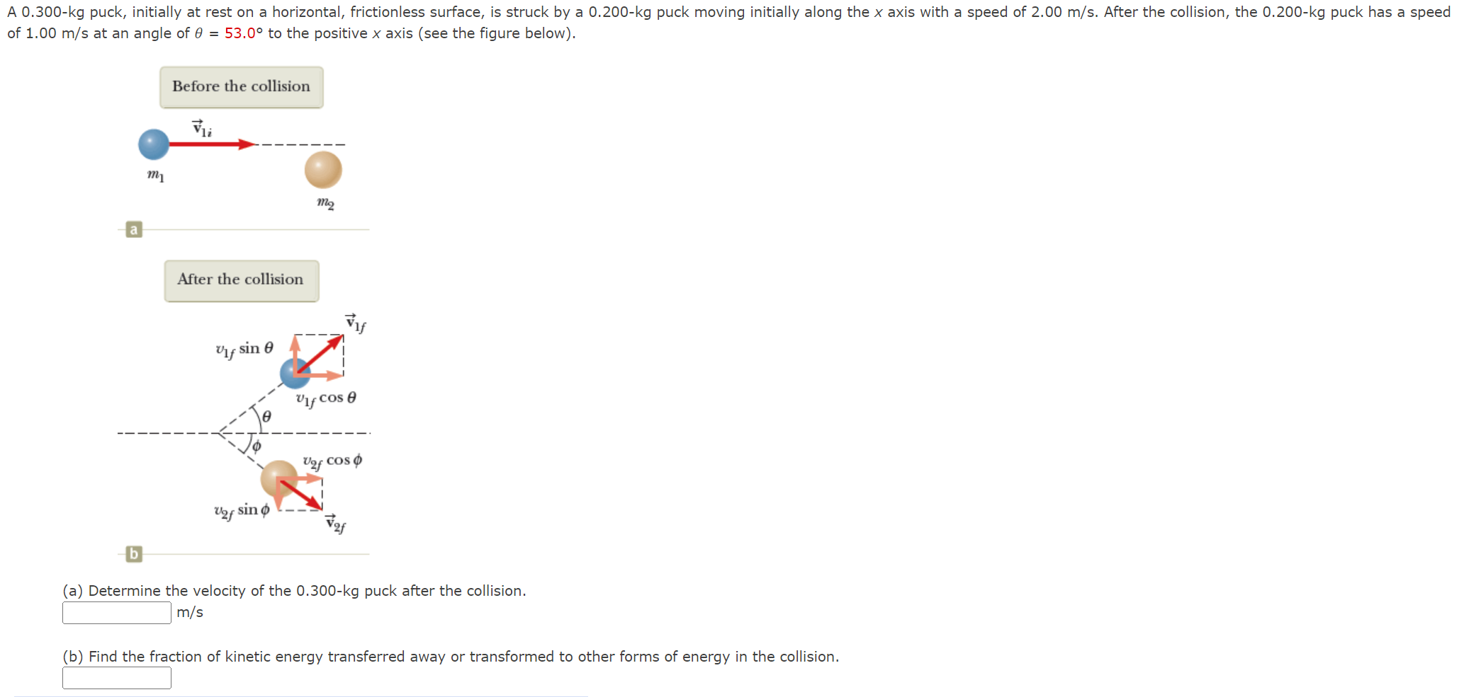 Solved A 0.300-kg puck, initially at rest on a horizontal, | Chegg.com