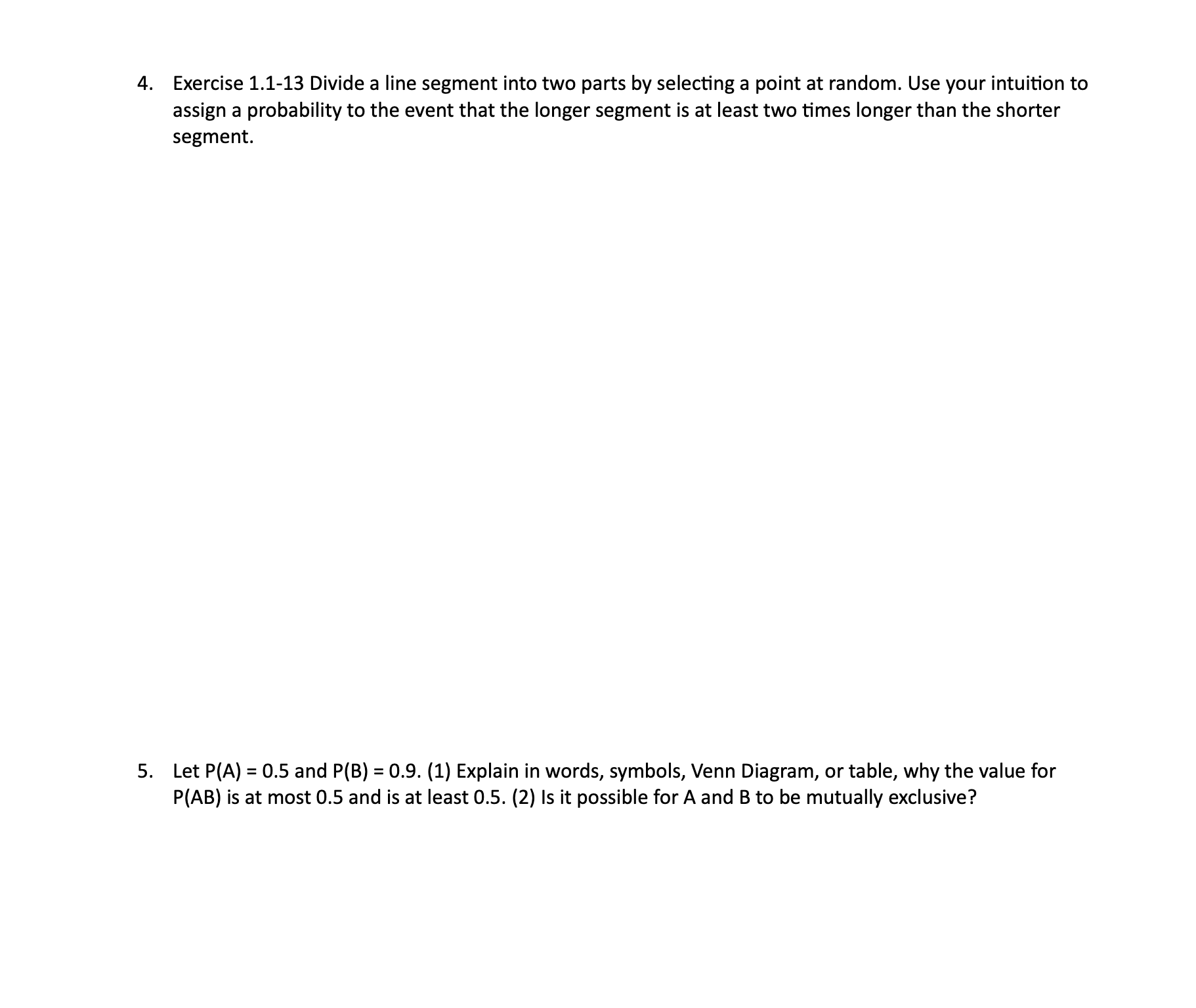 Solved Exercise 1.1-13 ﻿Divide a line segment into two parts | Chegg.com