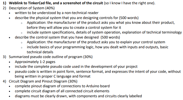 Solved 1) Weblink to Tinkercad file, and a screenshot of the | Chegg.com