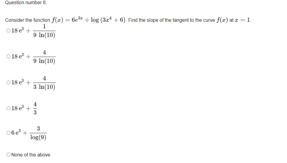 Solved Question number 8. Consider the function | Chegg.com