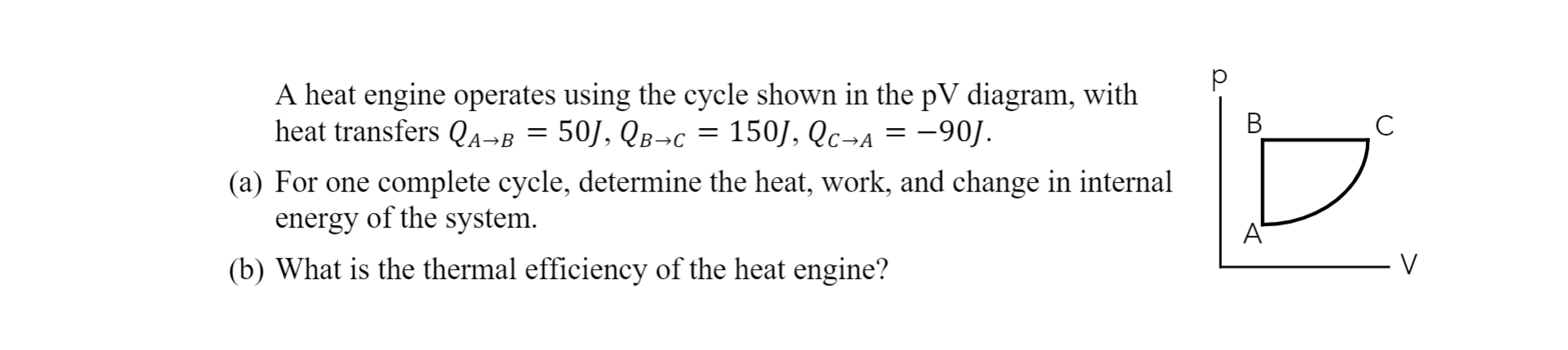 Solved р B С = A heat engine operates using the cycle shown | Chegg.com
