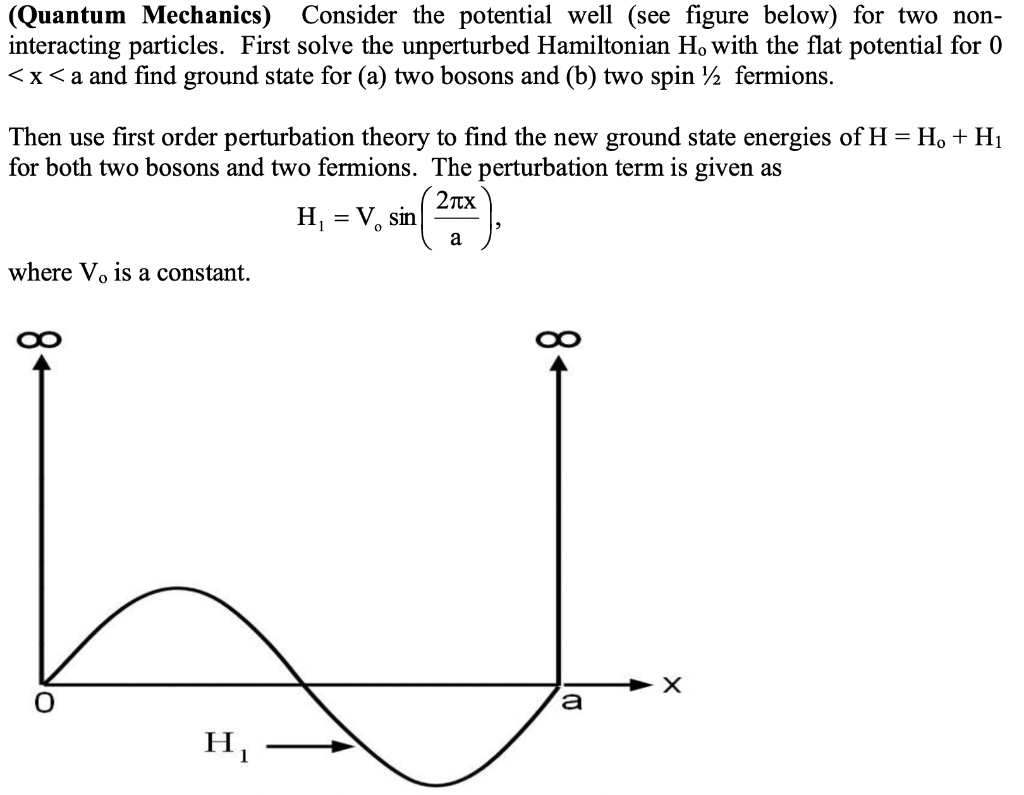Solved (Quantum Mechanics) Consider the potential well (see | Chegg.com