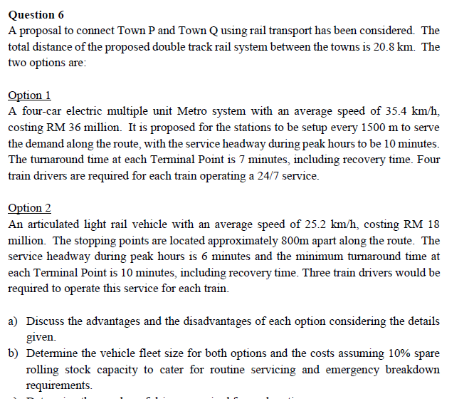 Solved Question 6 A proposal to connect Town P and Town Q | Chegg.com