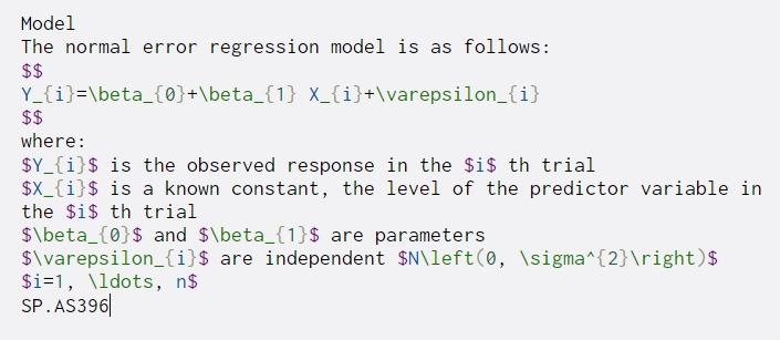 Solved Model The normal error regression model is as | Chegg.com