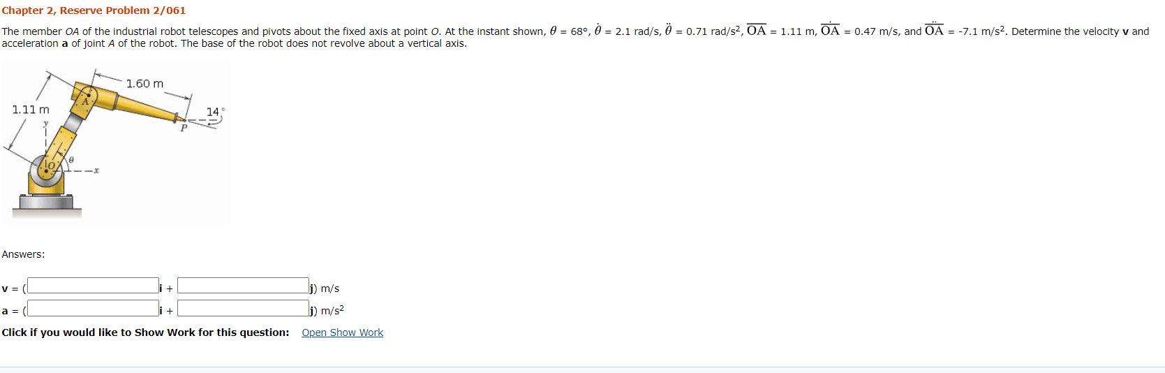 Solved Chapter 2, Reserve Problem 2/061 The member OA of the | Chegg.com