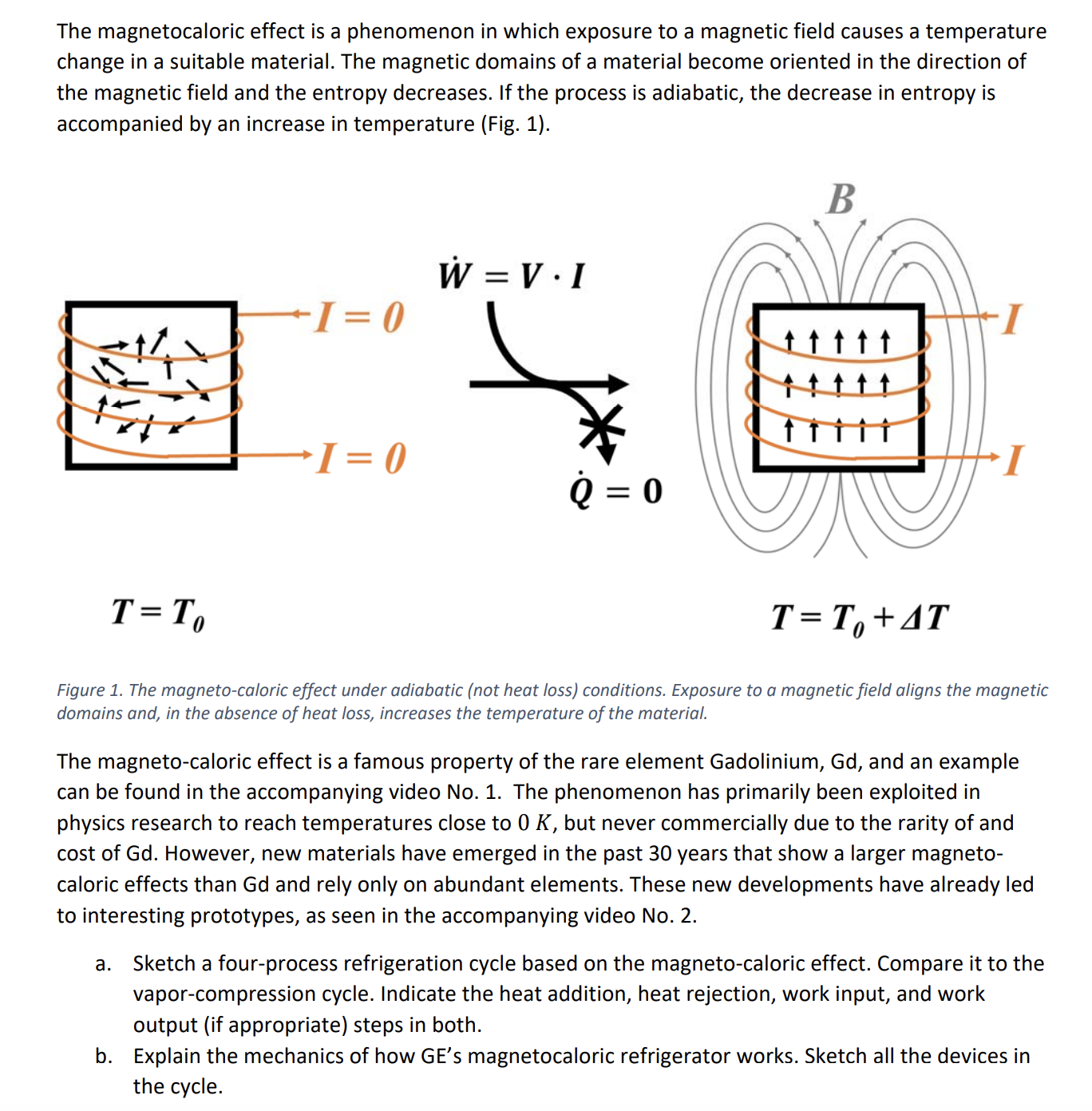 The magnetocaloric effect is a phenomenon in which | Chegg.com