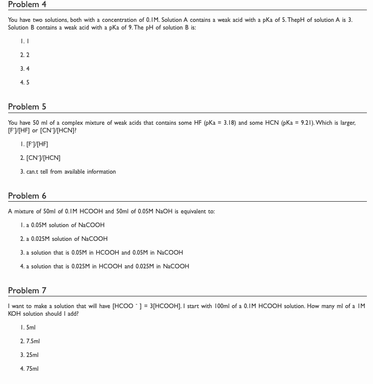 Solved Problem 4 You have two solutions, both with a | Chegg.com