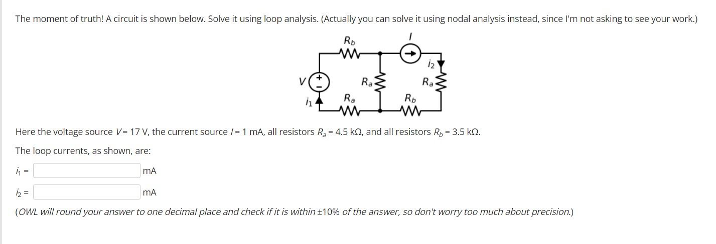 Solved The moment of truth! A circuit is shown below. Solve | Chegg.com