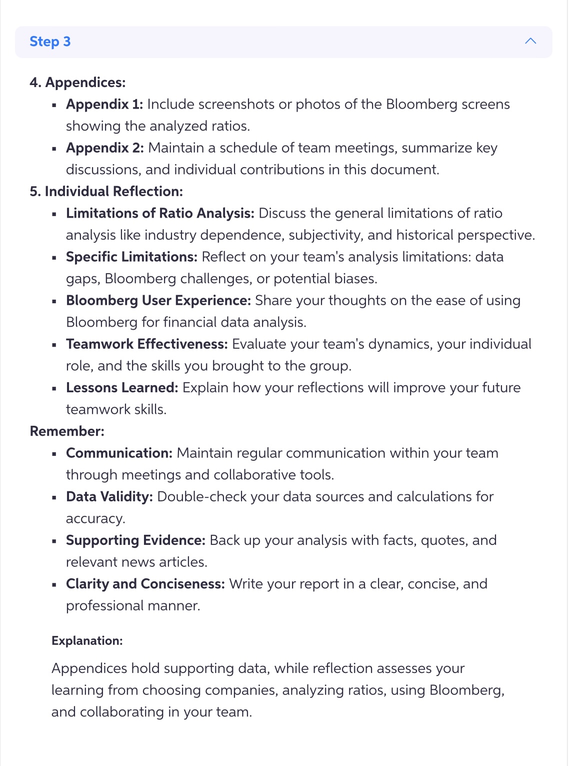 Solved Step 3Appendices:Appendix 1: Include screenshots or | Chegg.com