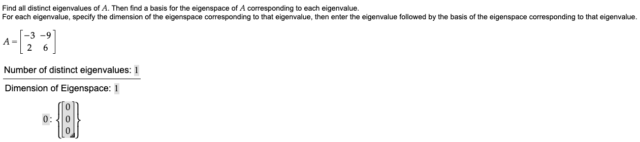 Solved Find all distinct eigenvalues of A. Then find a basis | Chegg.com