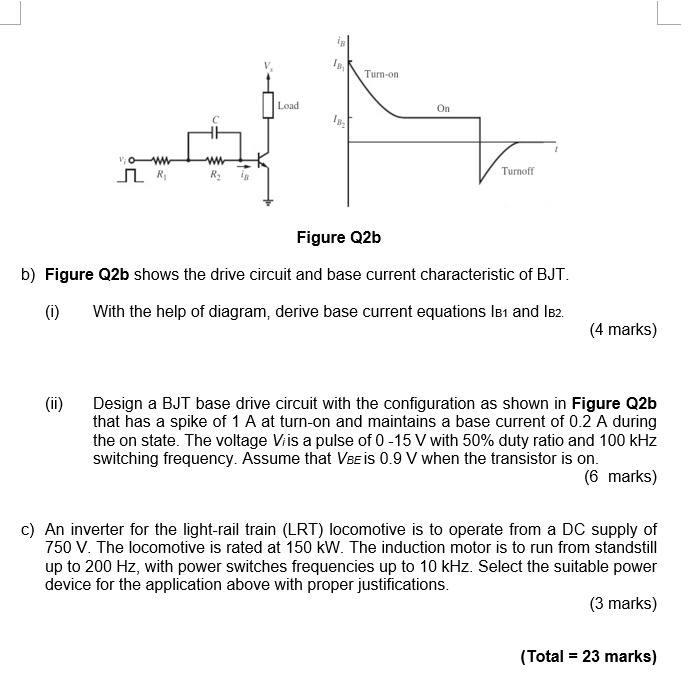 Solved Tum-on Load On w w л к R Turnoff Figure Q2b b) Figure | Chegg.com