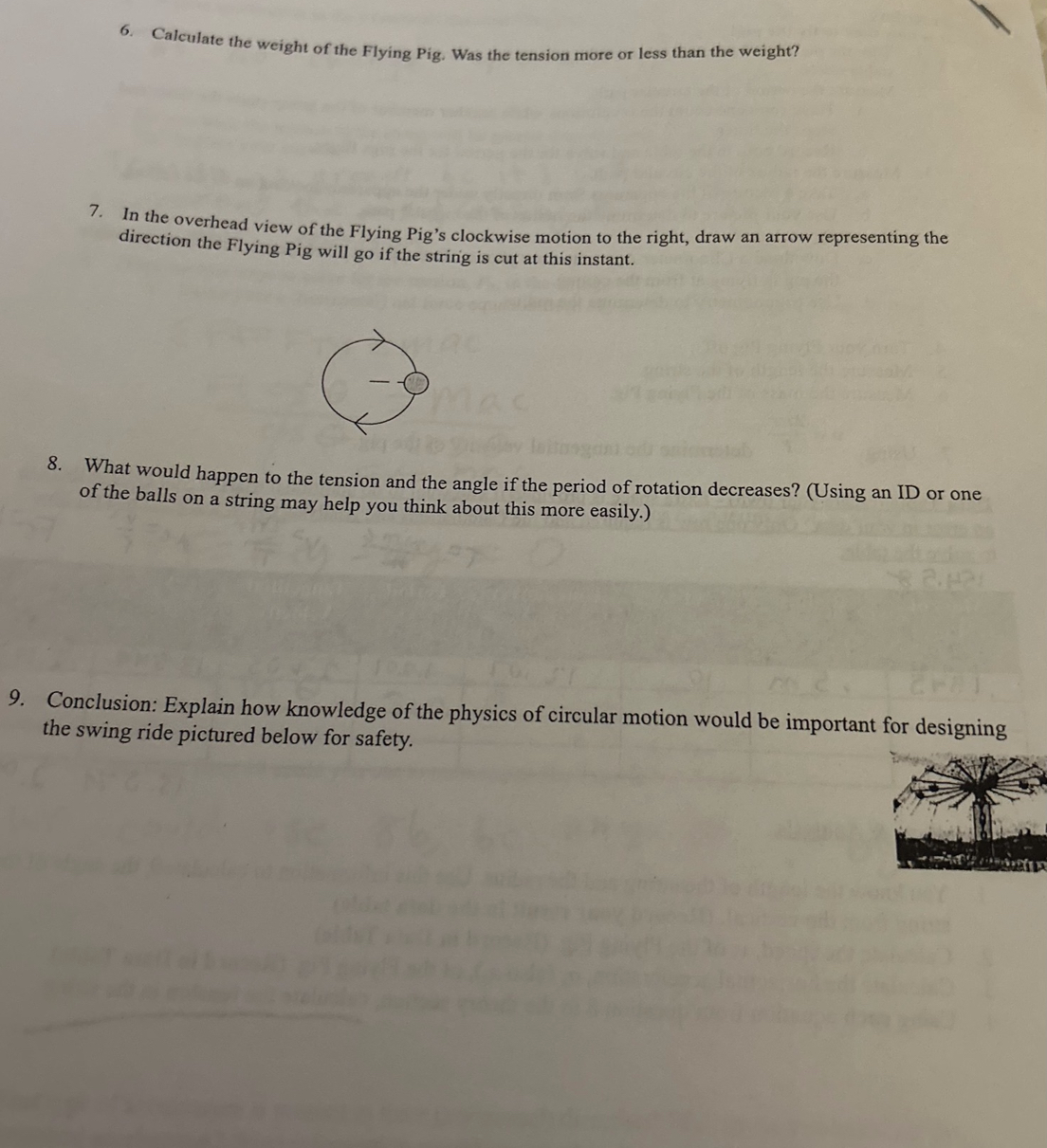 Solved 6. Calculate the weight of the Flying Pig. Was the | Chegg.com