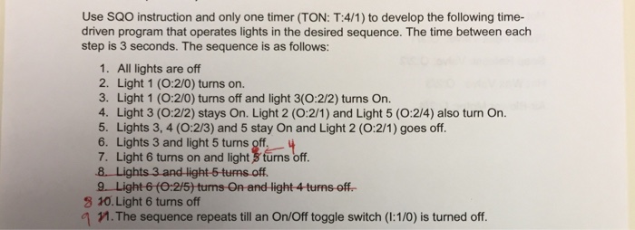 Solved Use SQO instruction and only one timer (TON: T:4/1) | Chegg.com