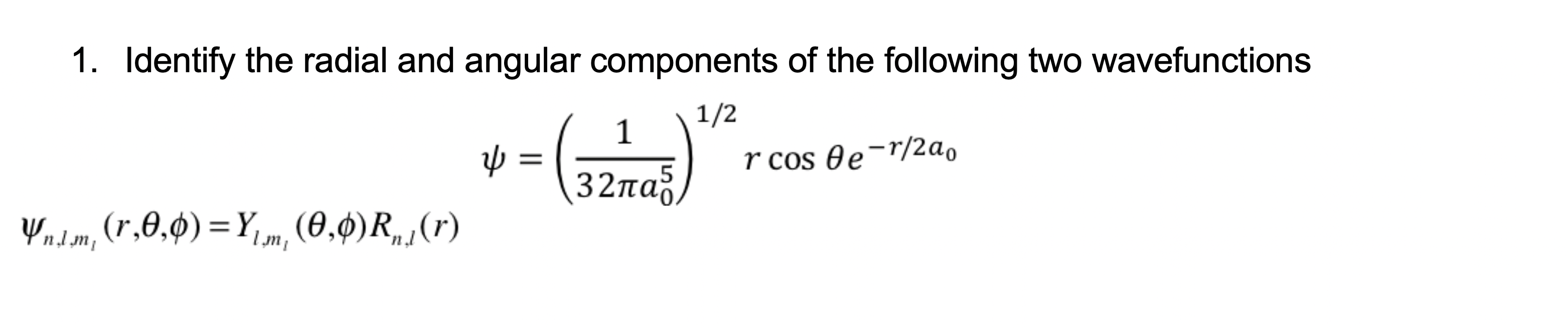 Solved 1. Identify the radial and angular components of the | Chegg.com