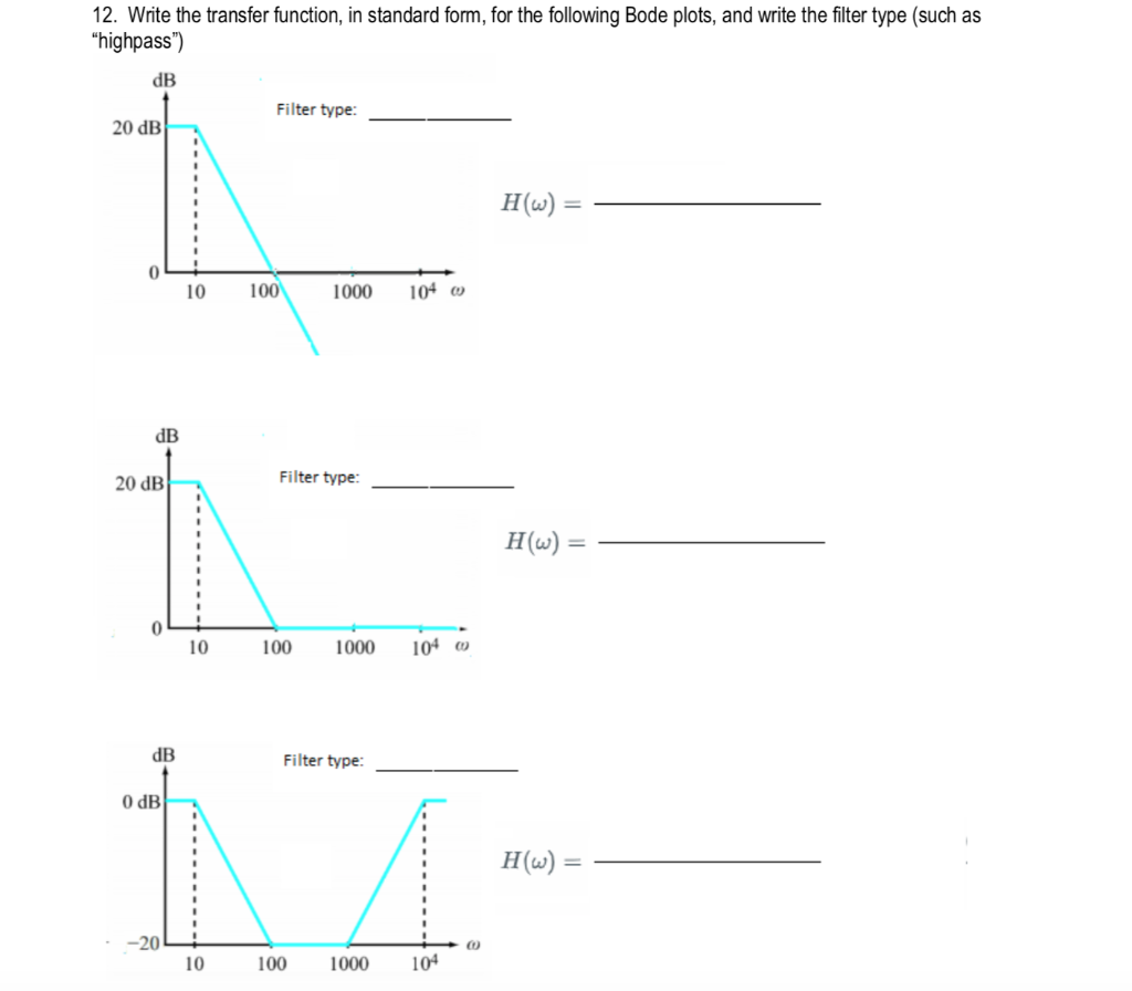 Solved 12. Write the transfer function, in standard form, | Chegg.com