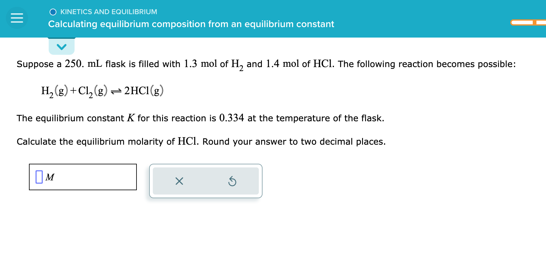 Solved KINETICS AND EQUILIBRIUM Calculating equilibrium | Chegg.com