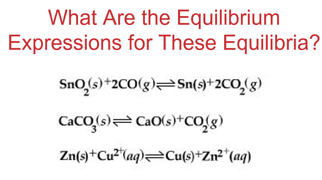 Solved What are the equilibrium expressions for | Chegg.com