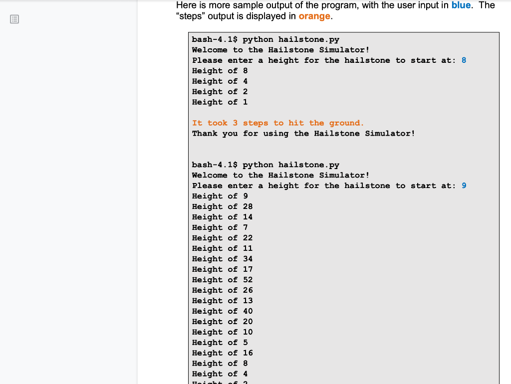 Solved Part 3B: Path of a Hailstone For this lab, you will | Chegg.com Solved Part 3B: Path of a Hailstone For this lab, you will | Chegg.com